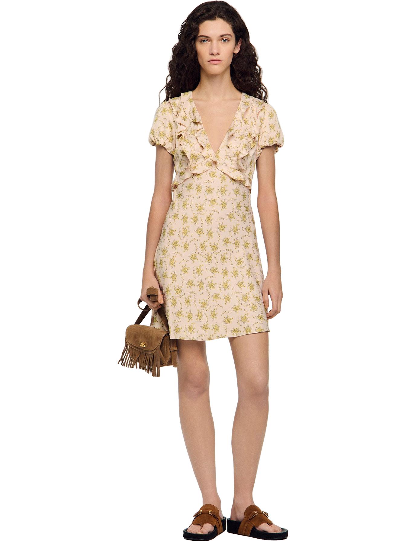 SANDRO Floral Print Mini Dress